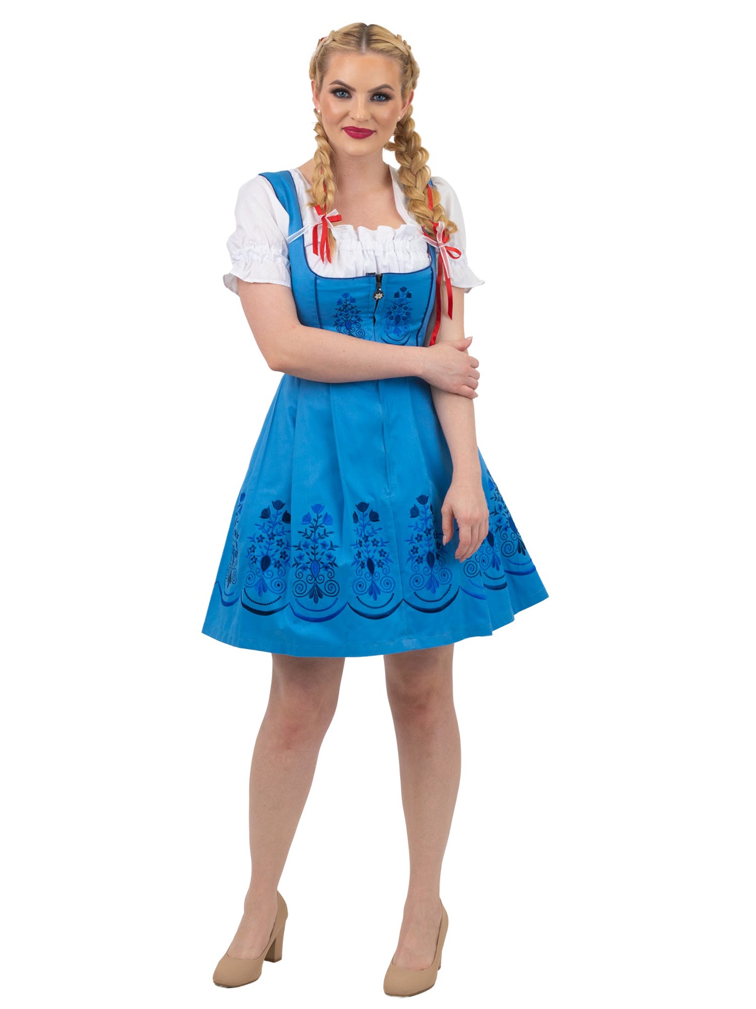 Oktoberfest Blues: Light Blue Authentic Short German Dirndl Set with T ...